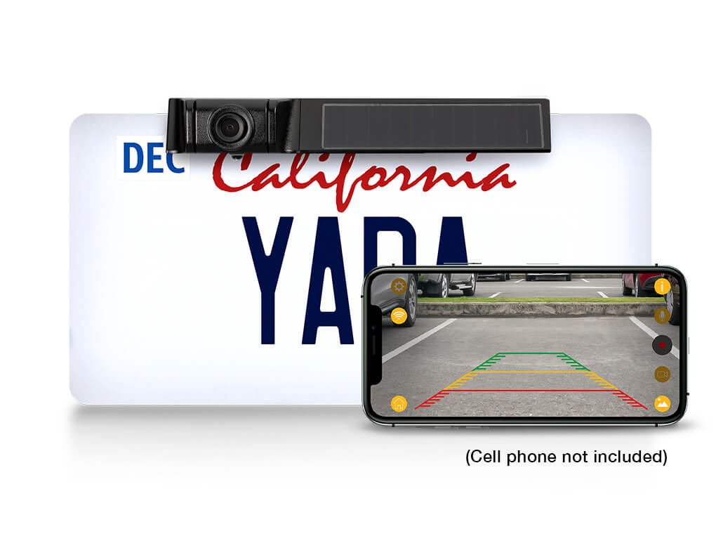 YADA Wireless Adjustable Backup Camera Solar Powered App Controlled ...